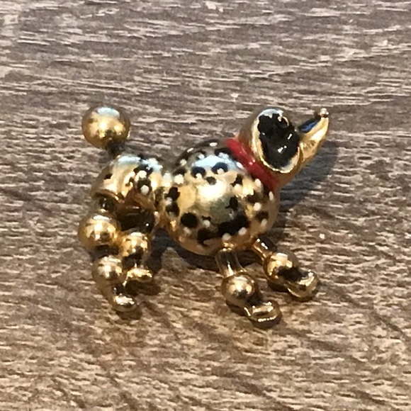 Jewelry | Vintage Gold Tone Enamel Poodle Dog Pinbrooch 1 18 Wide ...